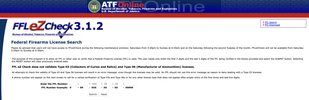 ATF's FFL Ez Check - FFL+