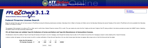 ATF's FFL Ez Check - FFL+